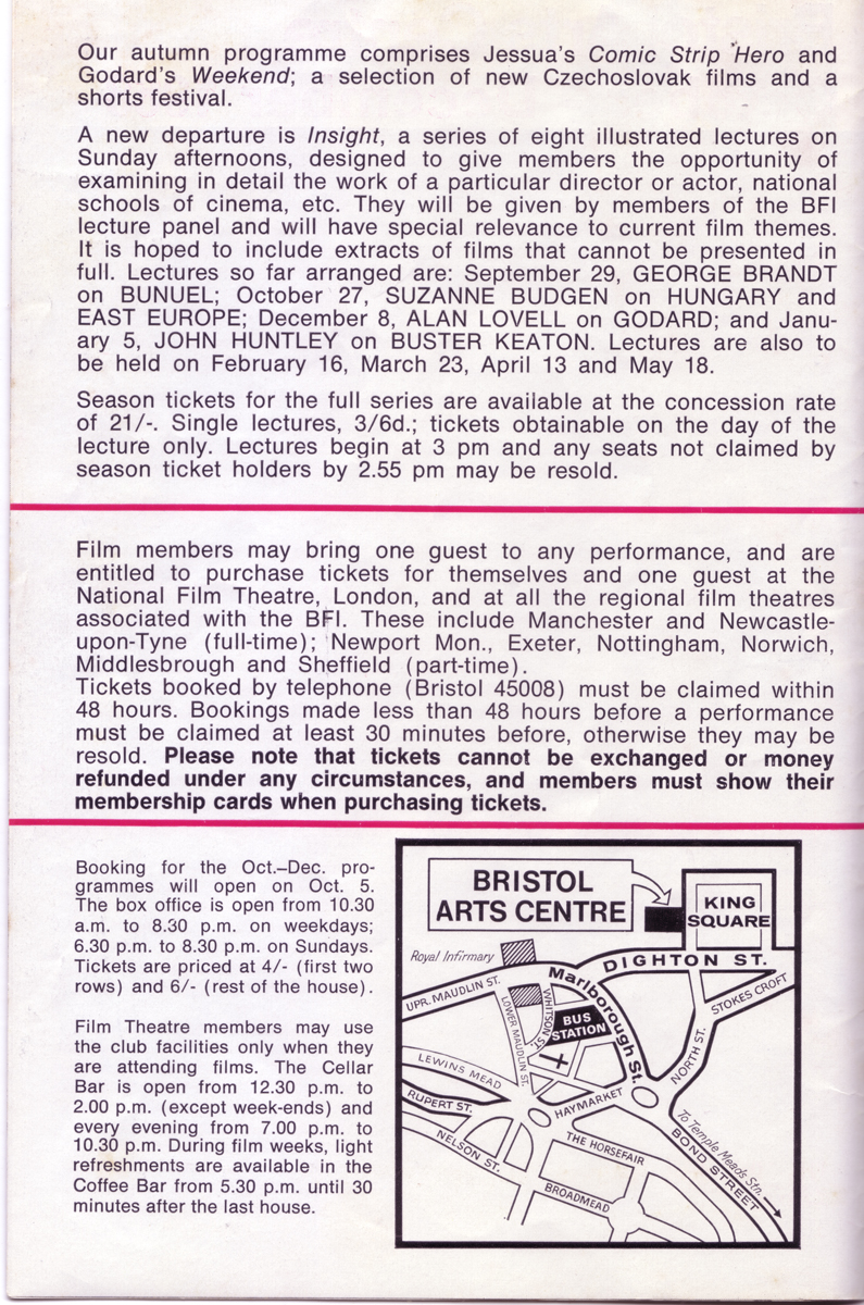 Bristol Arts Centre October – December 1968 Scans | Cube Blog